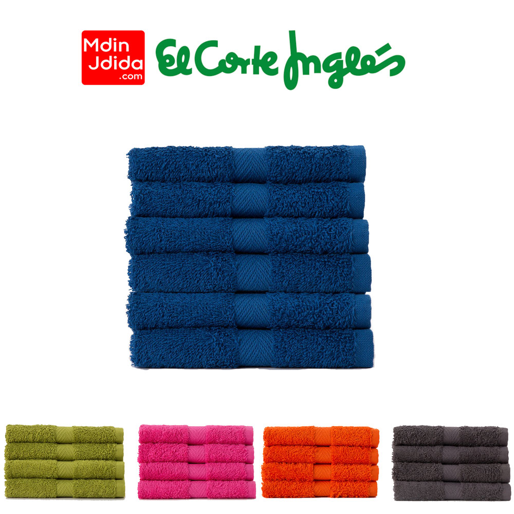 Pack de 6 serviettes de bain El corte ingles 100 % coton 50x100 cm épaisses Pack de 6 serviettes de bain El corte ingles 100 % coton 50x100 cm épaisses