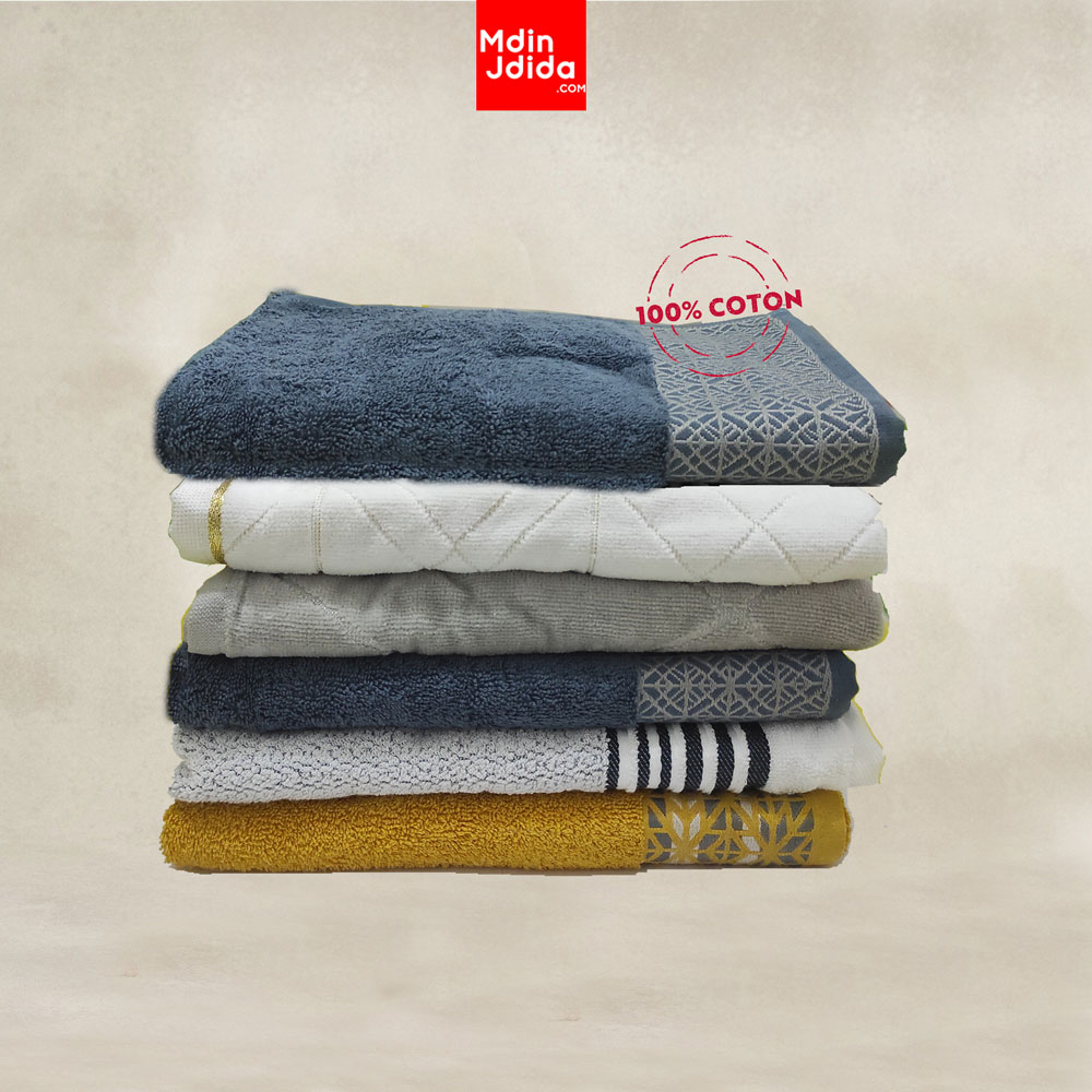 Maison :: Pack de 6 serviettes de bain NORDIC 100 % coton 50x90 cm Maison :: Pack de 6 serviettes de bain NORDIC 100 % coton 50x90 cm